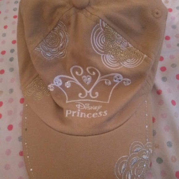 Disney | Accessories | Used Disney Princess Golden Embroidered Cap ...